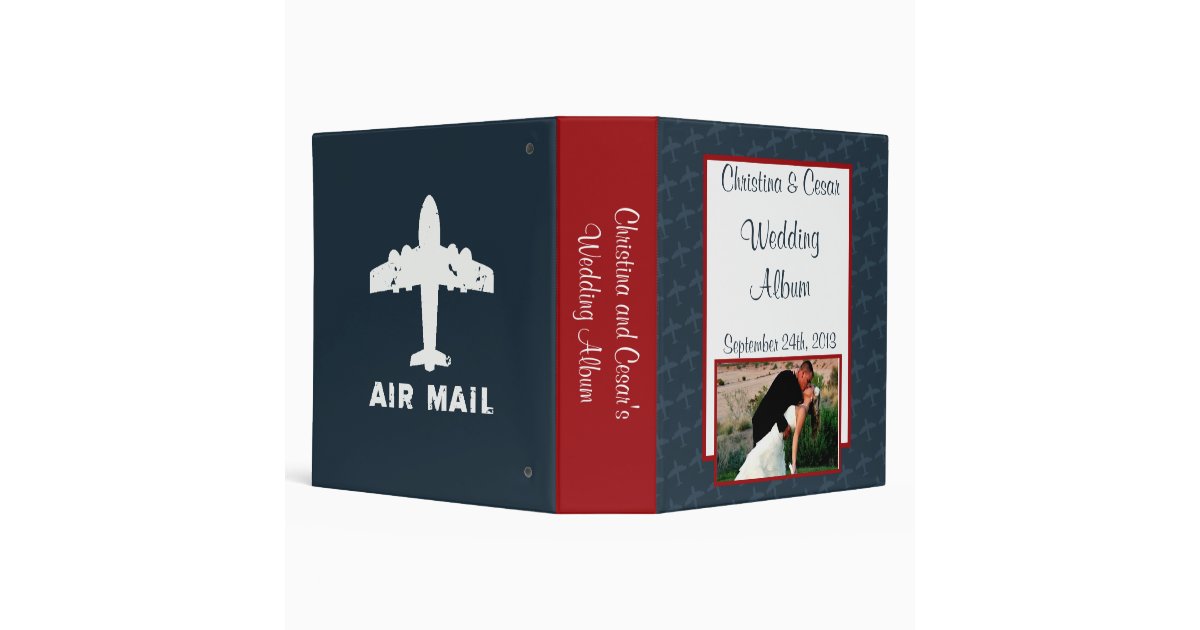2.8" Photo Binder Airplane Flight Blue/Red Flying | Zazzle
