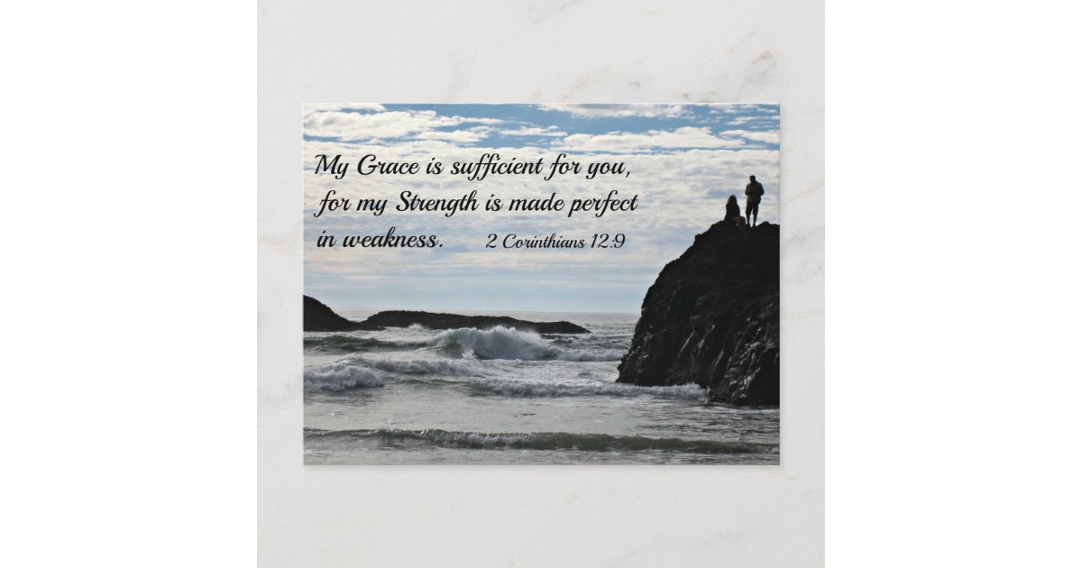 2 Corinthians 12:9 My grace is sufficient for you. Postcard | Zazzle