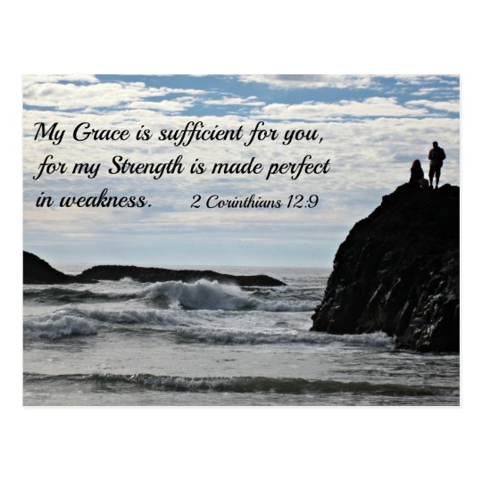 2 Corinthians 12:9 My grace is sufficient for you. Postcard | Zazzle.com