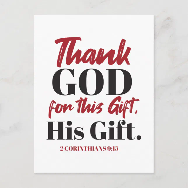 2 Corinthians 9:15 bible verse design I Postcard | Zazzle