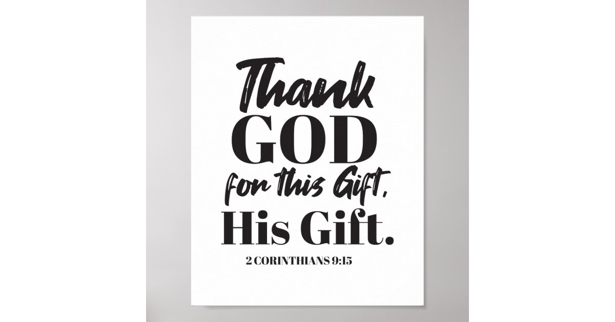 2 Corinthians 9:15 bible verse design II Poster | Zazzle