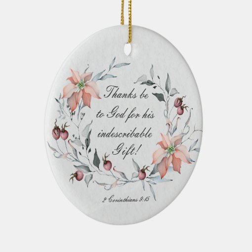 2 Corinthians 9:15 Thanks be to God, Christmas Ceramic Ornament | Zazzle