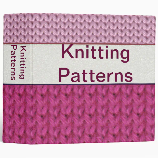 2" Customizable Knitting Pattern Binder | Zazzle