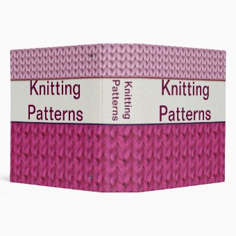 2" Customizable Knitting Pattern Binder | Zazzle