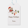 2 Cute Owls Merry Christmas Gift Tags | Zazzle