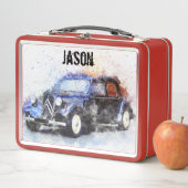 2 Drag Cars Metal Lunch Box | Zazzle