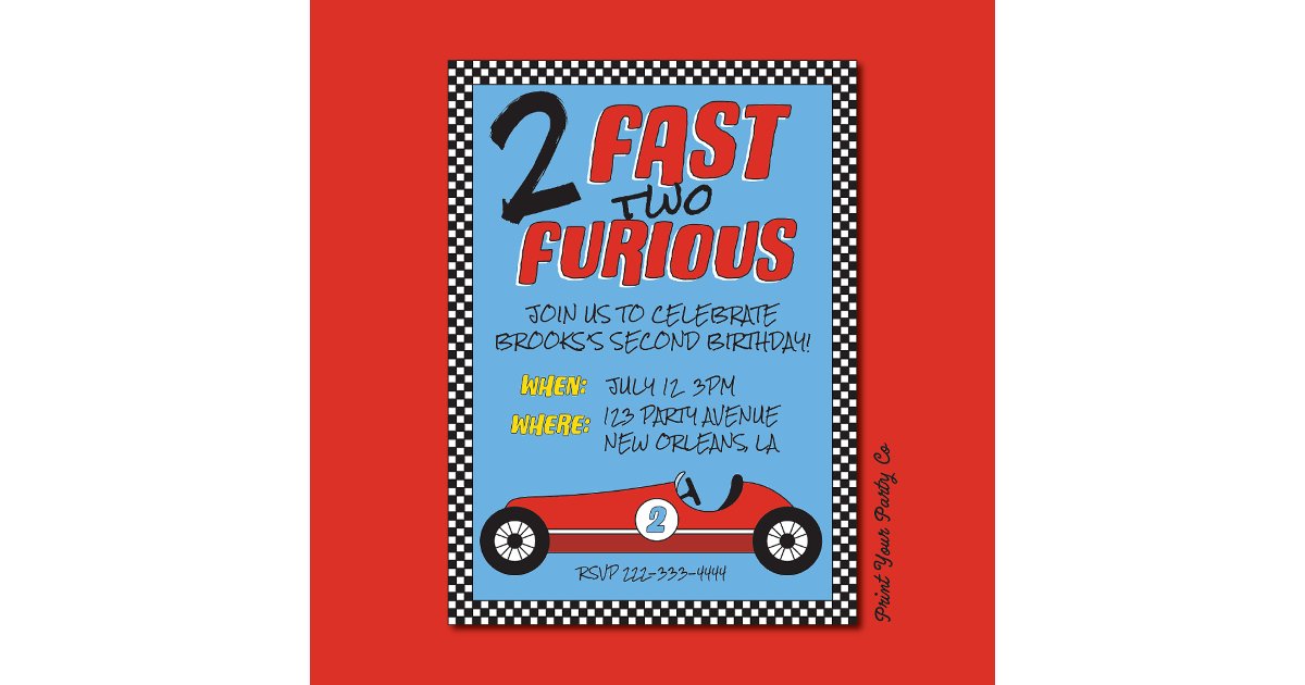 2 Fast 2 Furious Birthday Invitation | Zazzle