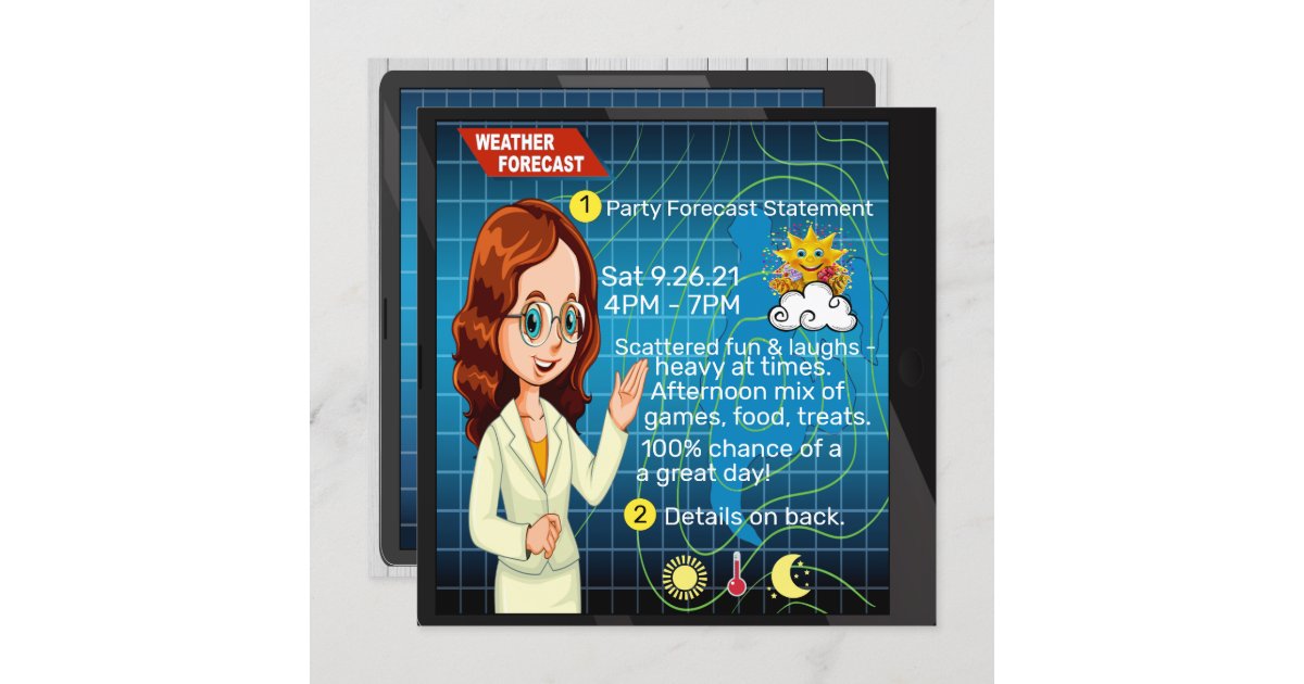 #2 Fun in the Forecast Party Invitation | Zazzle