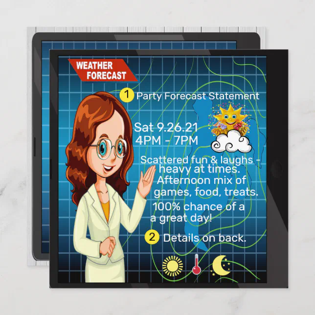 #2 Fun in the Forecast Party Invitation | Zazzle