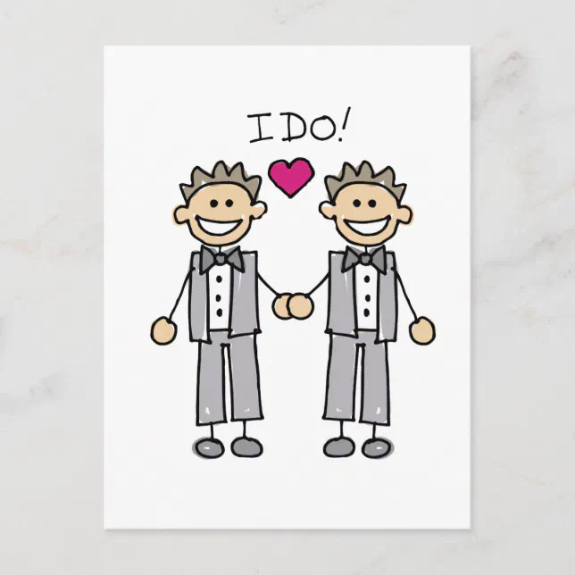 2 Grooms Postcard | Zazzle