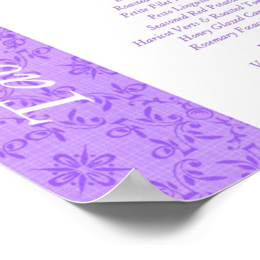 2-in-1 Wedding Reception Table Toppers & Menus Poster | Zazzle