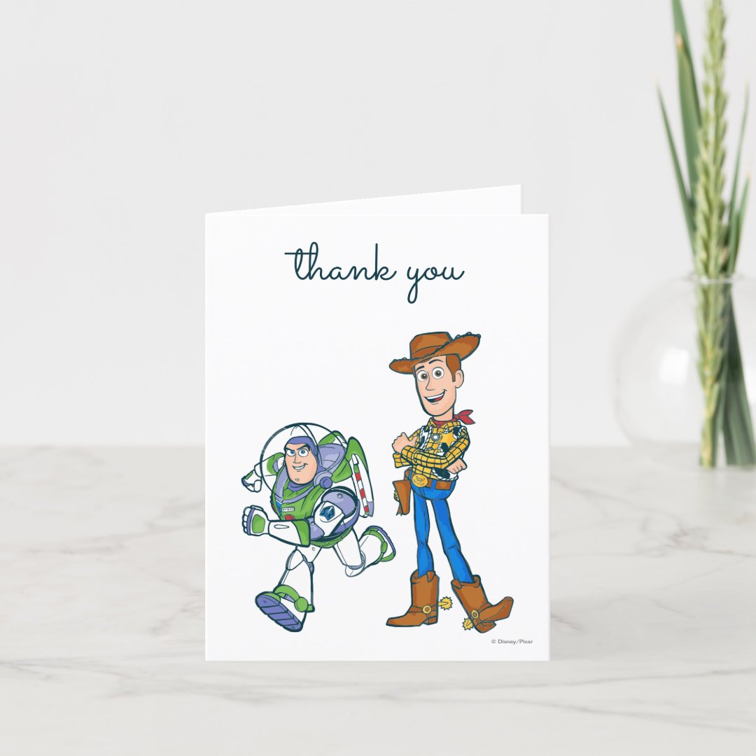 2 Infinity and Beyond Toy Story Thank You Card | Zazzle