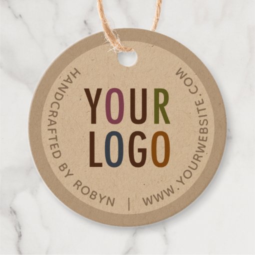 2" Kraft Custom Circle Round Hang Tags with String | Zazzle
