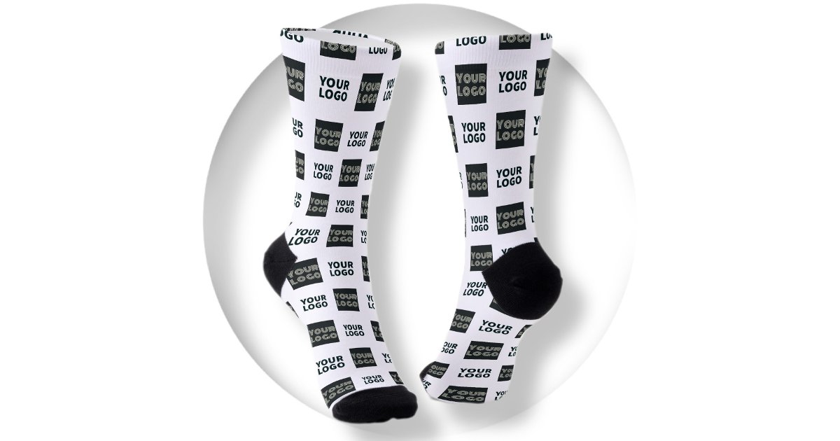 2 Logo's Simple Repeating Logo | White Socks | Zazzle