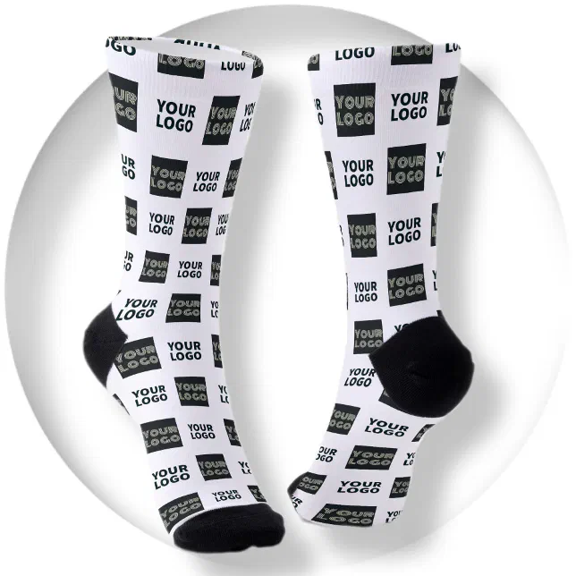2 Logos Simple Repeating Logo | White Socks | Zazzle