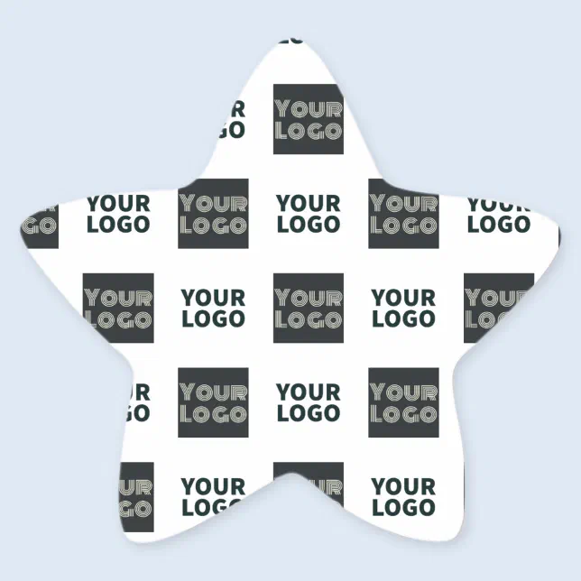 2 Logos Simple Repeating Logo | White Star Sticker | Zazzle