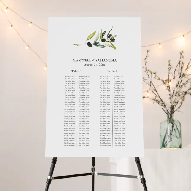 2 Long Tables Floral Wedding Seating Charts Sign | Zazzle