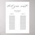2 Long Tables Micro Wedding Seating Chart Sign | Zazzle