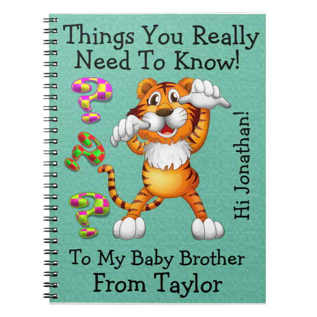 #2 New Big Brother / Sister - Notes to the Baby Notebook | Zazzle