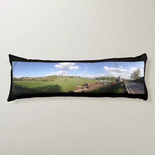 2-Panoramic Photo Black Custom Body Pillow | Zazzle