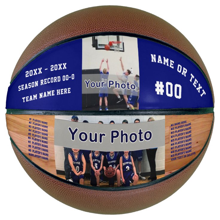 2 PHOTO and Personalized Custom Made Basketball | Zazzle