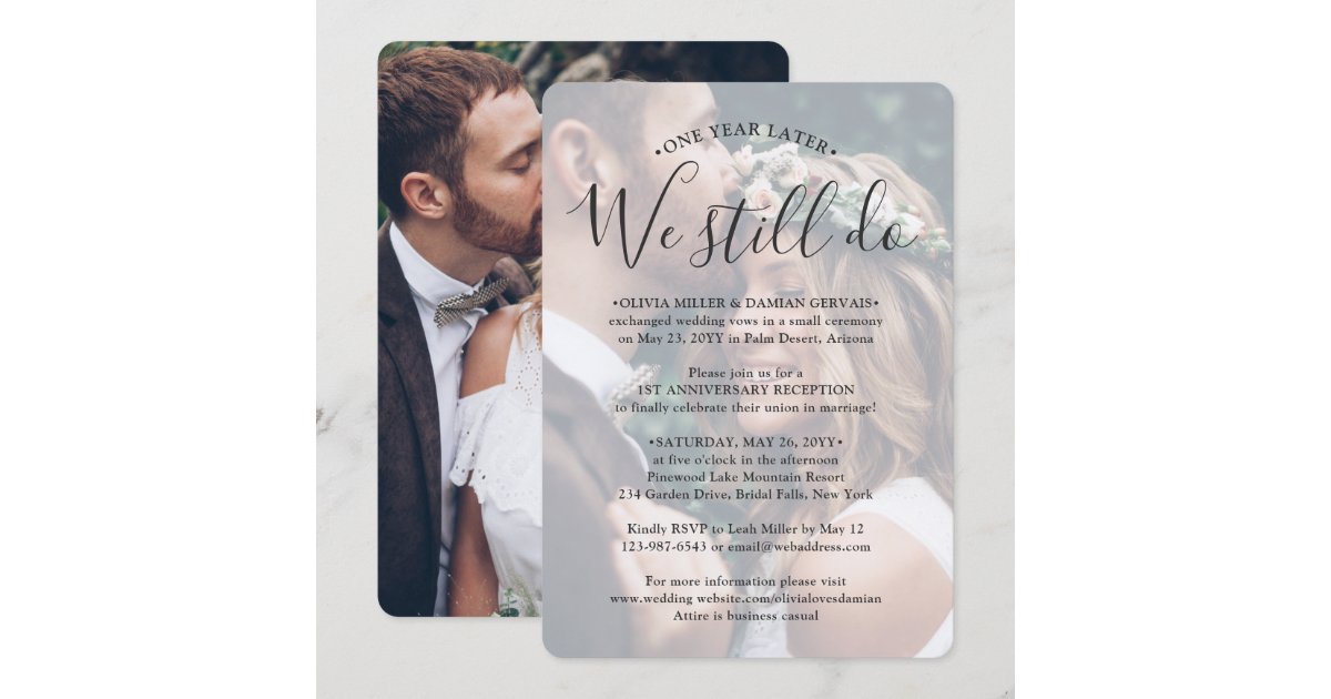 2 Photo Anniversary Reception We Still Do Wedding Invitation | Zazzle