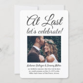 2 Photo At Last Wedding Reception Celebration Invitation | Zazzle