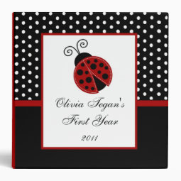 2" PHOTO Binder Scrapbook Red Ladybug | Zazzle