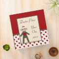 2" PHOTO Binder Scrapbook Red Sock Monkey | Zazzle