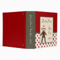 2" PHOTO Binder Scrapbook Red Sock Monkey | Zazzle