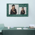 2 Photo Collage Congrats Grad Class Of 2023 Green Banner | Zazzle