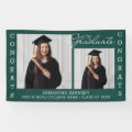 2 Photo Collage Congrats Grad Class Of 2023 Green Banner | Zazzle