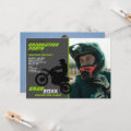 2 PHOTO Dirt Bike Motocross Green Grey Graduation Invitation | Zazzle