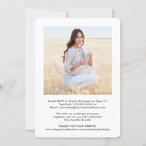 2 Photo Drive-By Social Distancing Birthday Party Invitation | Zazzle