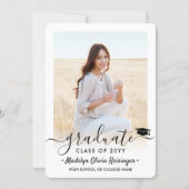 2 Photo From Parents Simple Script Graduation Announcement | Zazzle