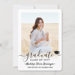 2 Photo From Parents Simple Script Graduation Announcement | Zazzle