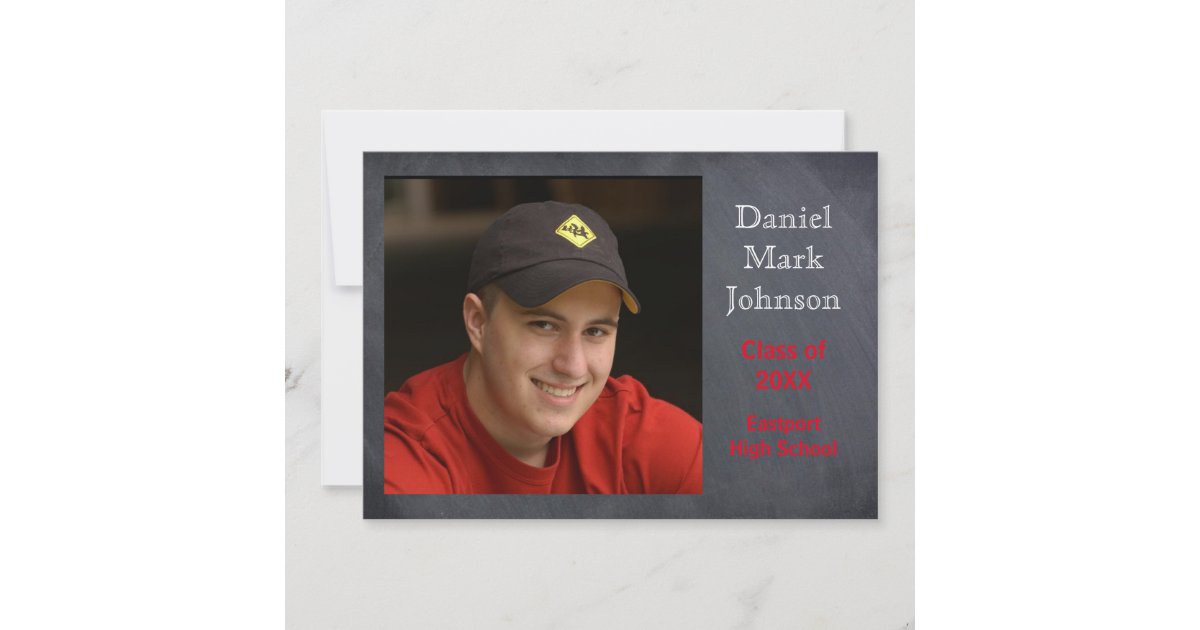 2 Photo Gray Background - Grad Announcement | Zazzle