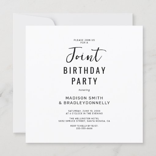 2 Photo Joint Birthday Party Invitation | Zazzle