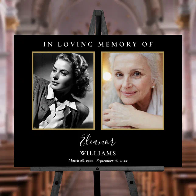 2 Photo Memorial Celebration Of Life Sign | Zazzle