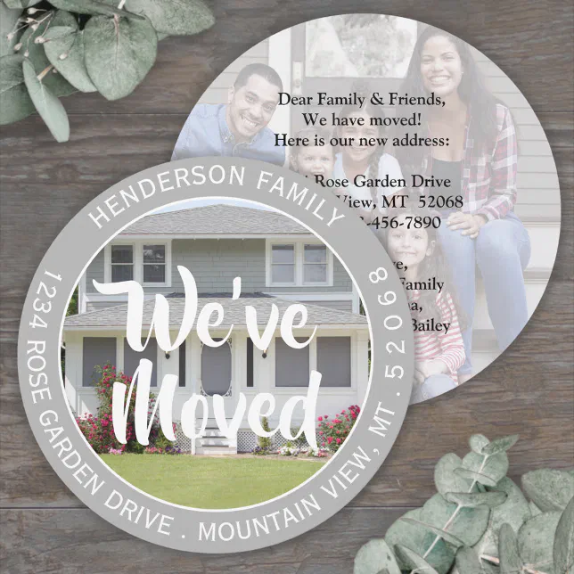 2 Photo New Home Change of Address Unique Moving Announcement | Zazzle