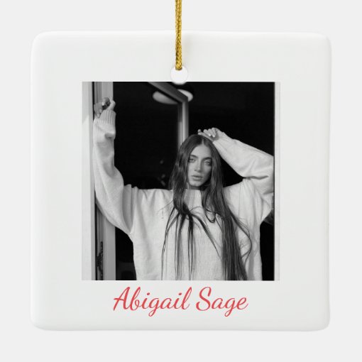 2 Photo Simple Modern Minimalist Graduation Ceramic Ornament | Zazzle