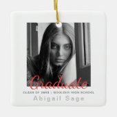 2 Photo Simple Modern Minimalist Graduation Ceramic Ornament | Zazzle