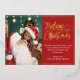 2 photos believe in Christmas magic family red Foil Holiday Card | Zazzle