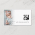 2 Photos Logo QR Code Newborn Baby Photographer Business Card | Zazzle