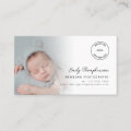 2 Photos Logo QR Code Newborn Baby Photographer Business Card | Zazzle
