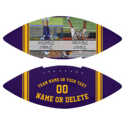 2 Photos, Personalized Football, Purple and Gold Football | Zazzle