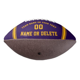 2 Photos, Personalized Football, Purple and Gold Football | Zazzle