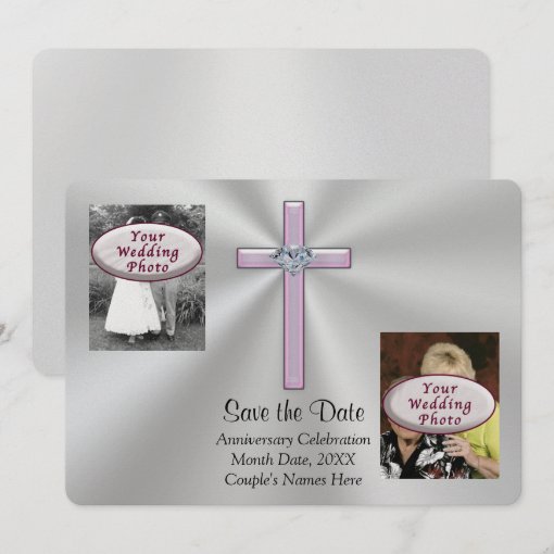2 Photos, Your Text Christian Save the Date Cards | Zazzle