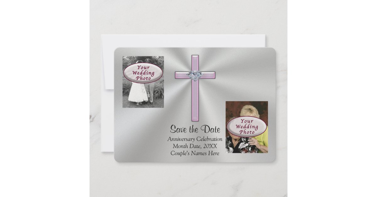 2 Photos, Your Text Christian Save the Date Cards | Zazzle
