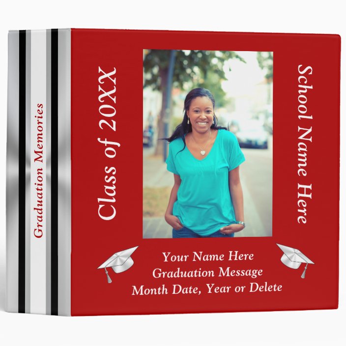 2 Photos, Your Text Graduation Photo Album Binder | Zazzle.com